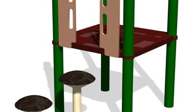 Mushroom Stepper 32"- 40" Deck - Landscape Structures