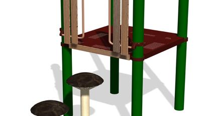 Mushroom Stepper 32"- 40" Deck w/Wood - Landscape Structures