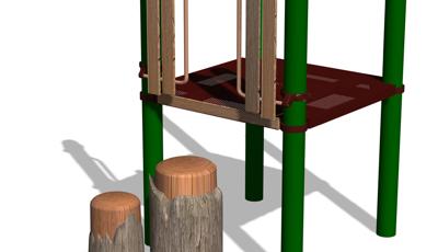 Log Stepper 40-48" Deck - Nature Play - Landscape Structures