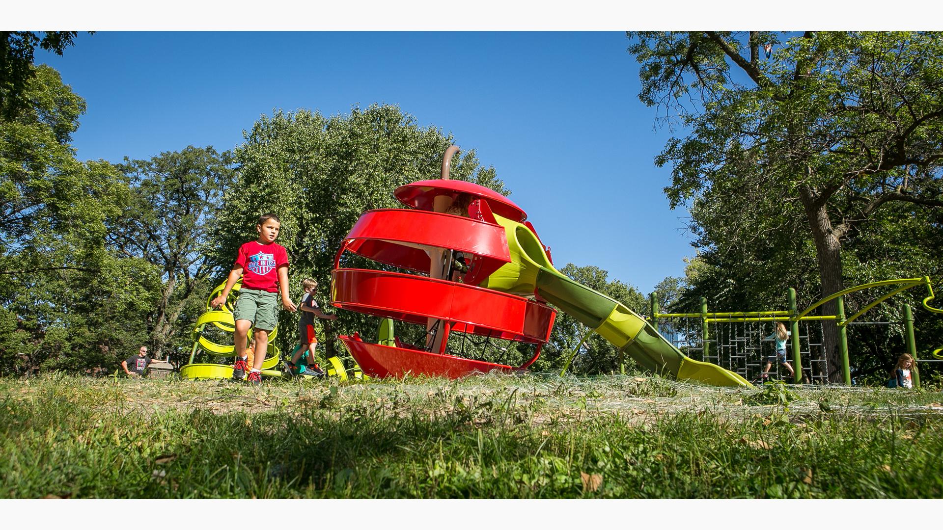 Stevens Square Park - Apple and Worm-themed Playground