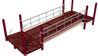 12' Double-Wide Ramp w/ Guardrails and Curbs