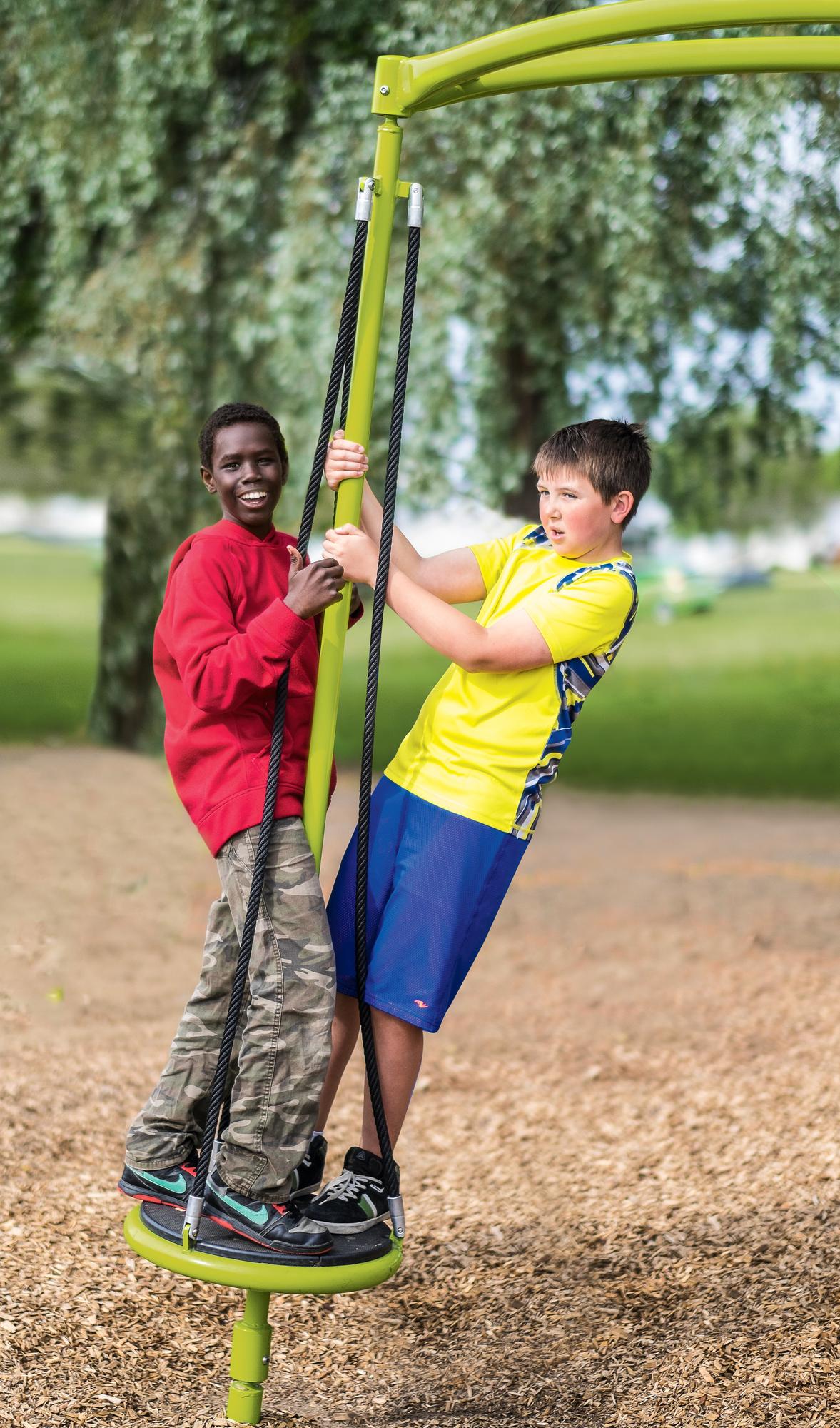 Fast Spinning Action on Angled Commercial Playground Spinner