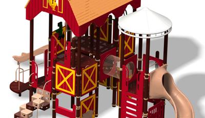 Barn Silo Roof Playground Element