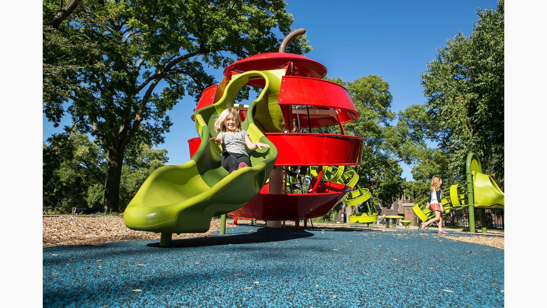 Stevens Square Park - Apple and Worm-themed Playground