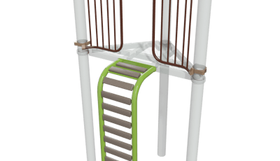 Wood Plank Ladder 90* Tri-Deck | Landscape Structures