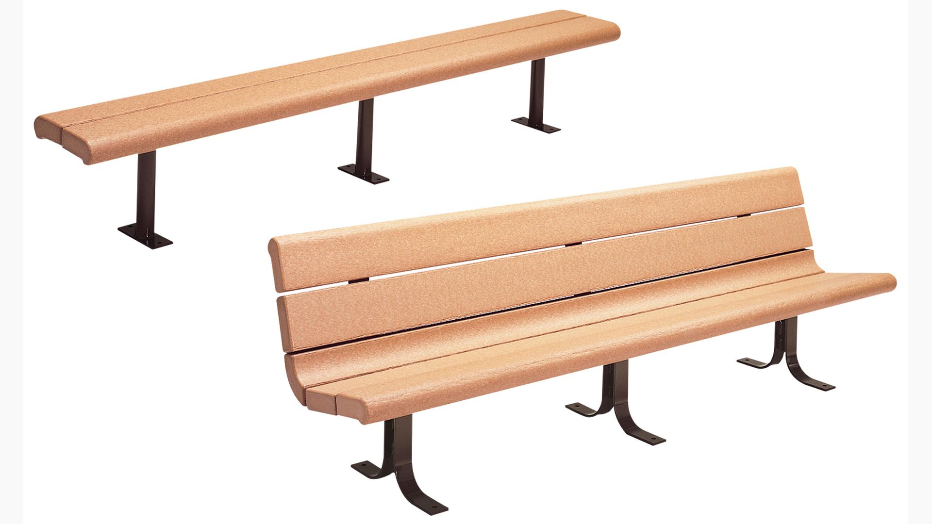 Recycled Contour Series Bench - 2.5" Recycled Poly Plank Bench (60 or ...
