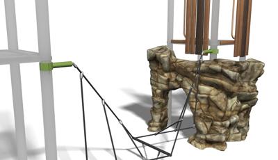 Canyon Corkscrew Climber Net w/ Rock - Landscape Structures