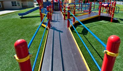 12' Ramp w/Guardrails and Curbs - Landscape Structures