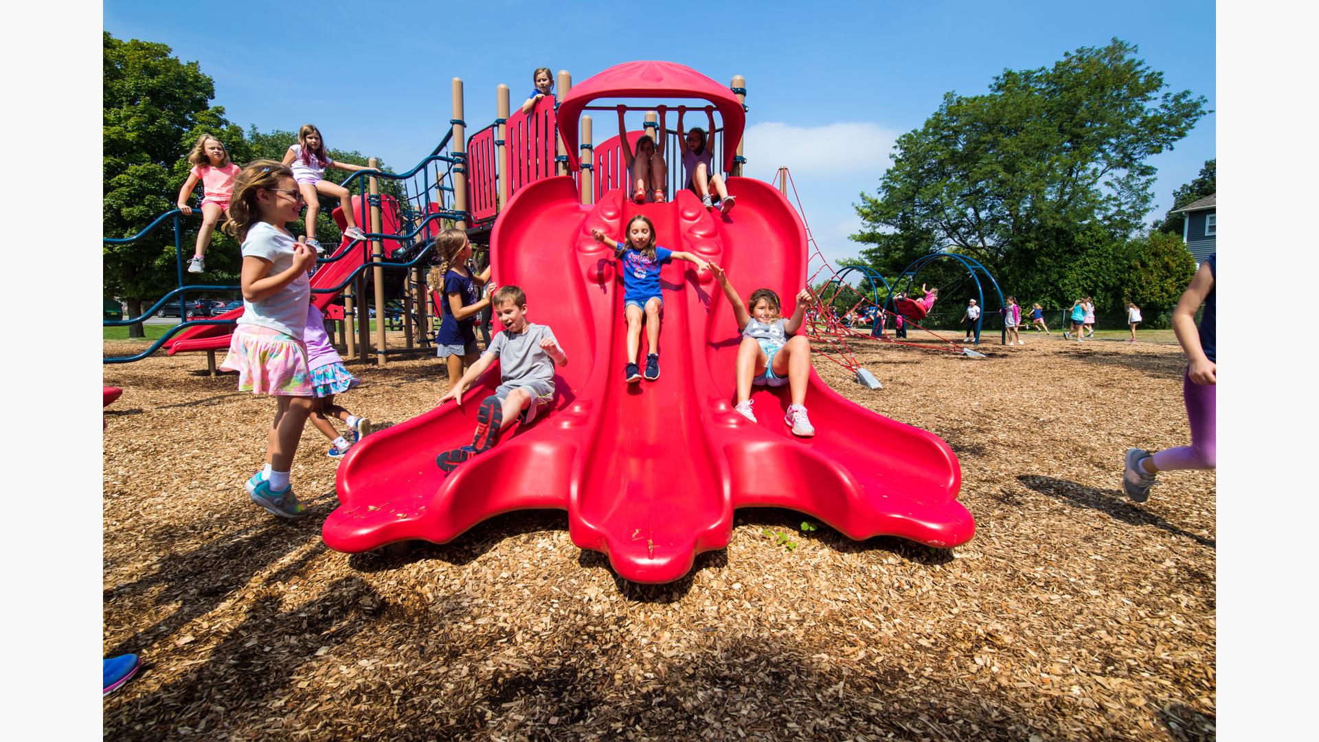 Cloudburst Slide - Curvy Triple Playground Slide for Multiple Children ...