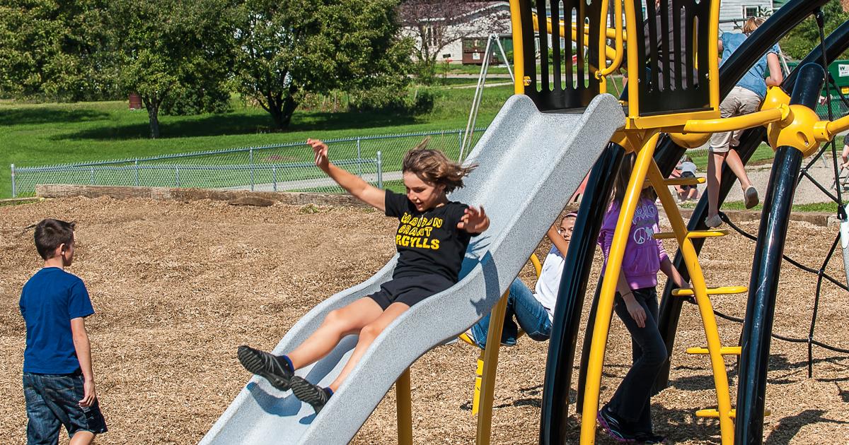 Evos® Surf Slide – Single Wave Plastic Playground Slide