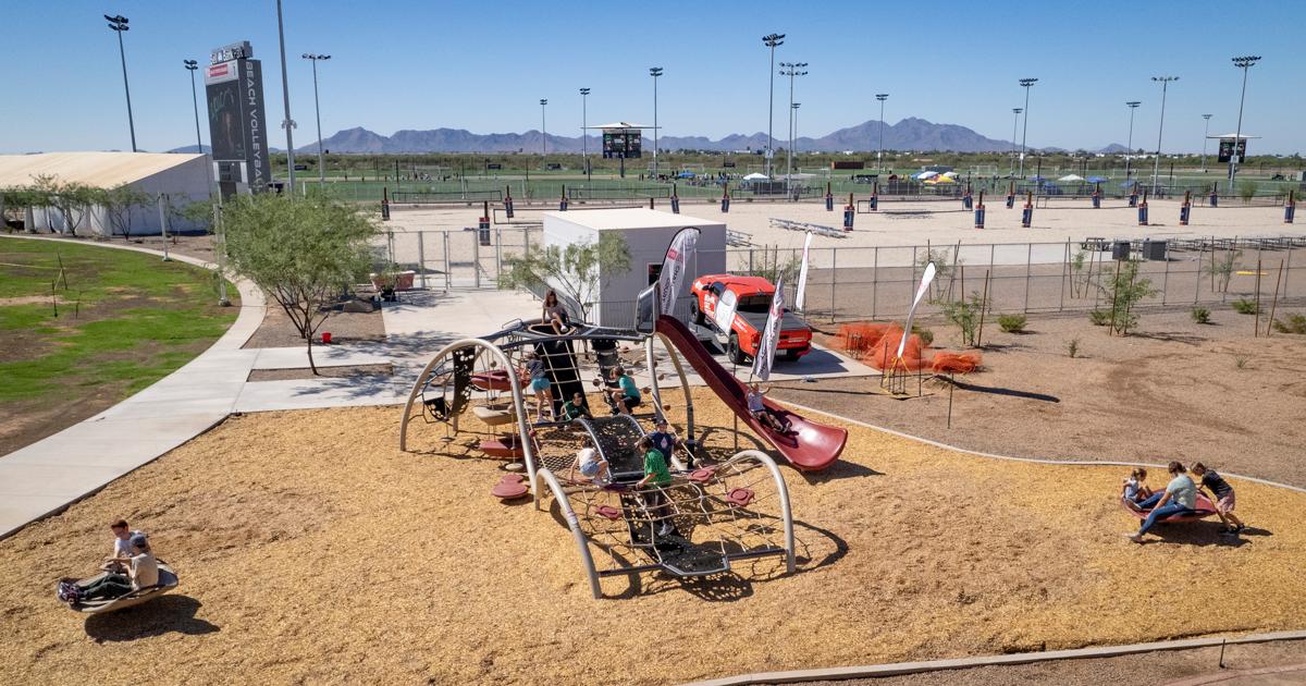 Legacy Sports Bell Bank Park - Playground Climbing Net Fun