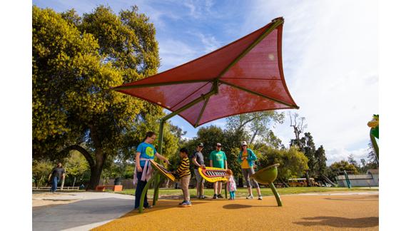 SkyWays® Cantilever Single Post Pyramid - Shade Structures