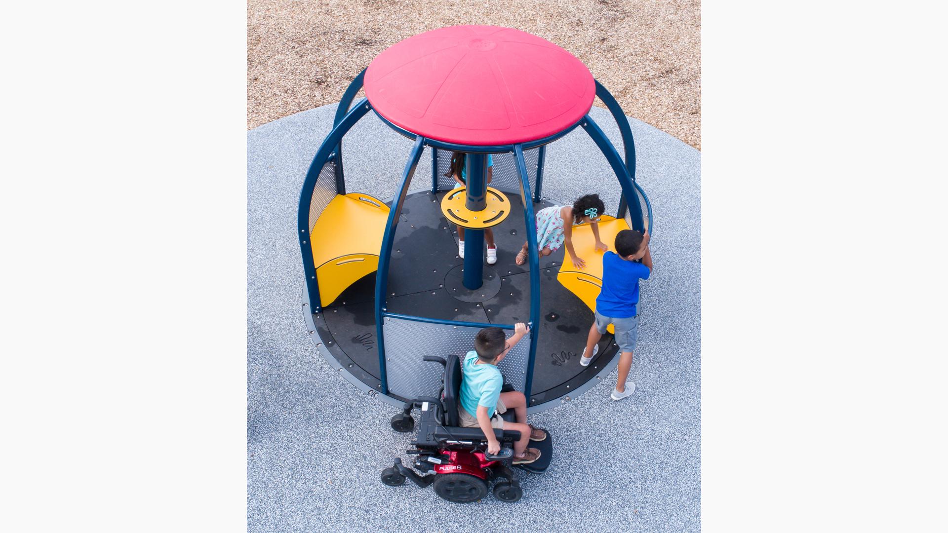 We-Go-Round® Merry Go Round Playground Spinner with Perforated Panels