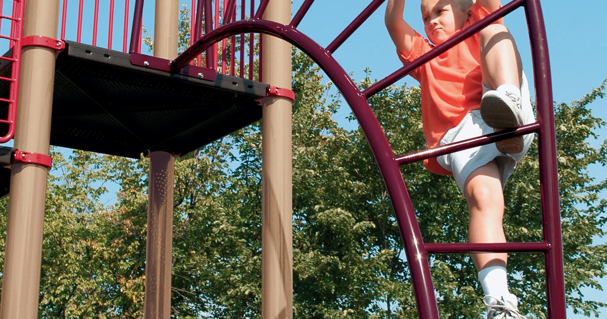 Sky Rail Climber - Twisting L-Shaped Metal Rung Play Ladder