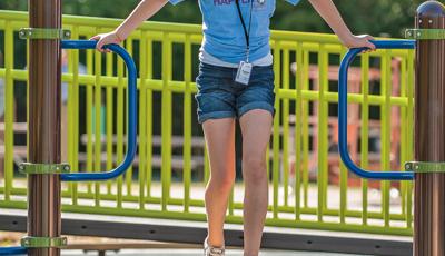 Log Roll - Anchored Spinning Playground Log with Handholds