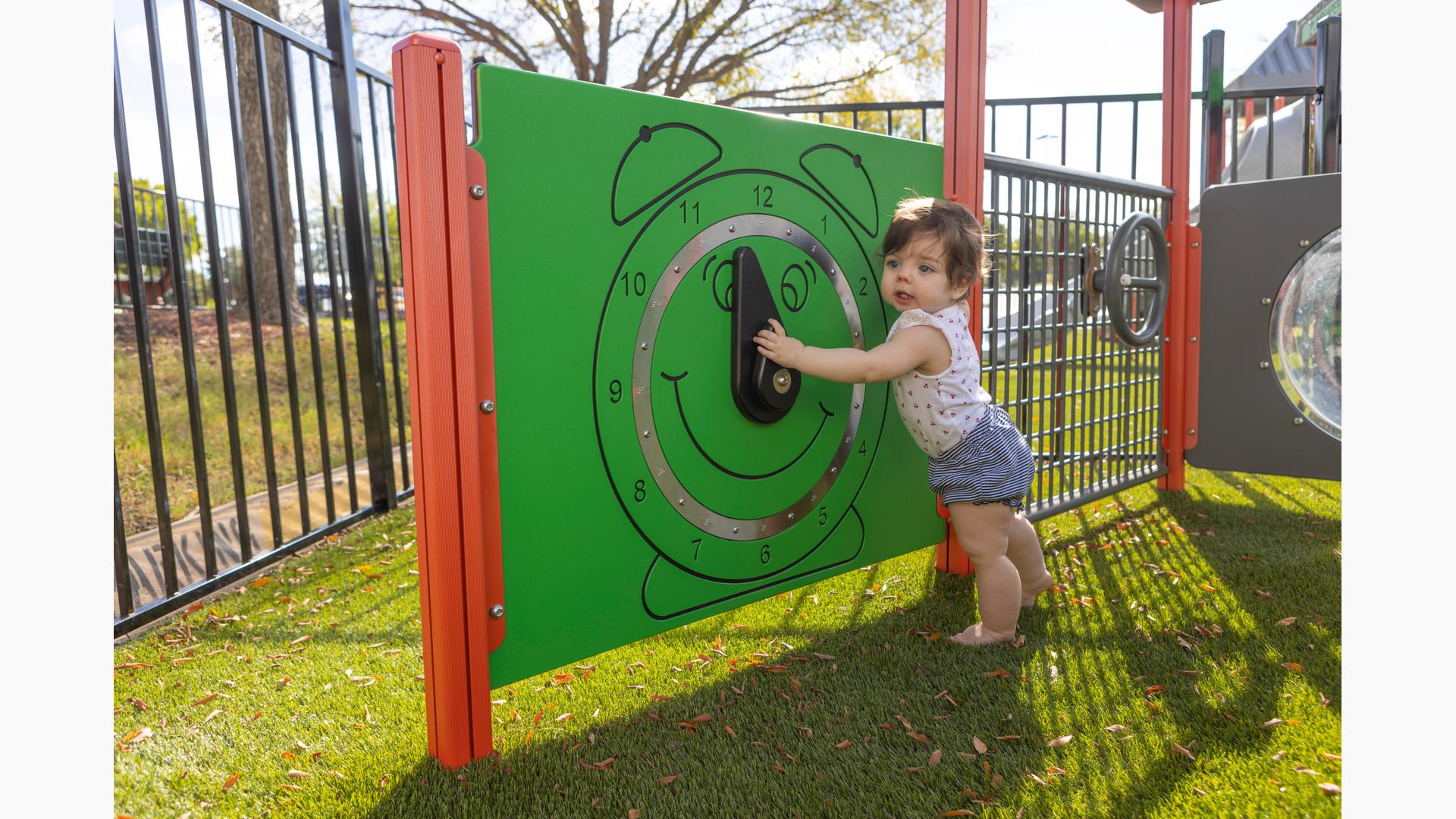 Braille and Clock Panel - Kids Learn Braille Through Alphabet & Clock Panels - Landscape Structures