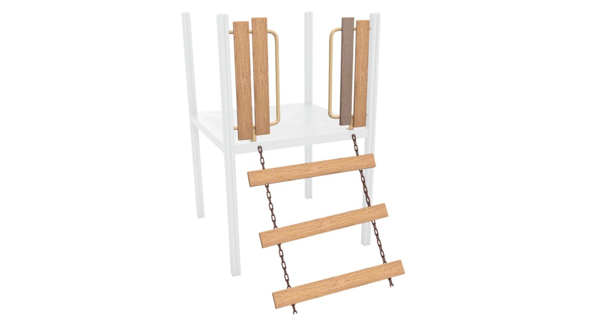 Wood Plank Wiggle Ladder EN - Natural - Landscape Structures